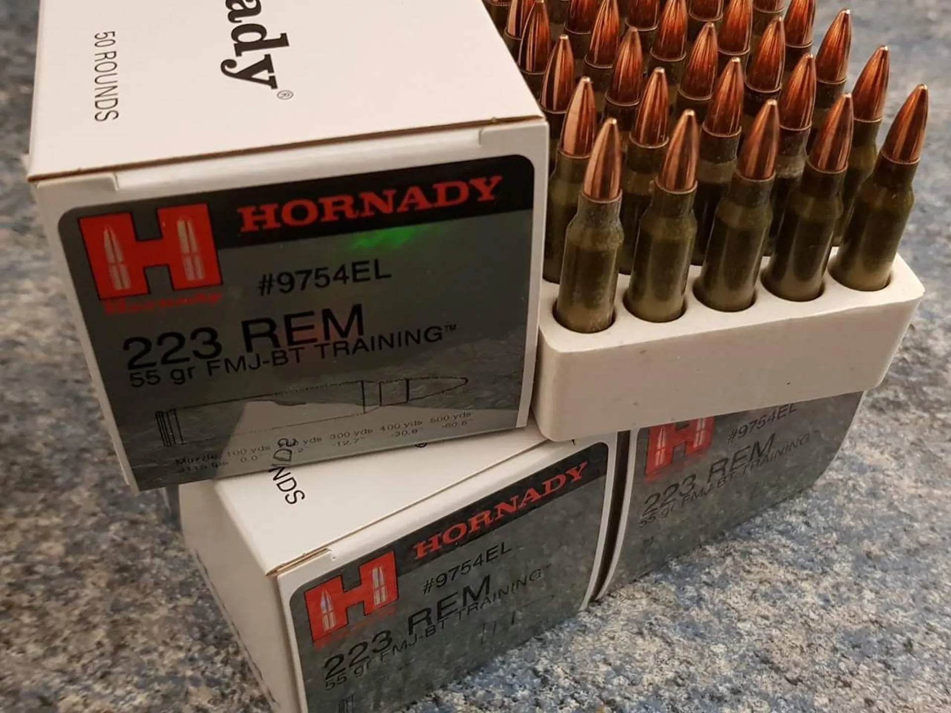 Hornady .223 55Grain FMJBT Training Ammunition 50CT - 9754EL